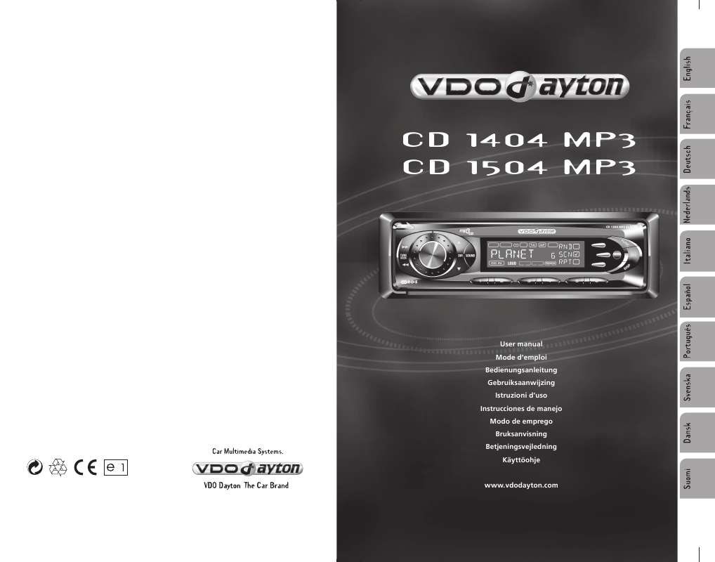 Notice VDO DAYTON CD 1404 MP3 - autoradio Trouver une solution à un problème VDO DAYTON CD 1404 ...